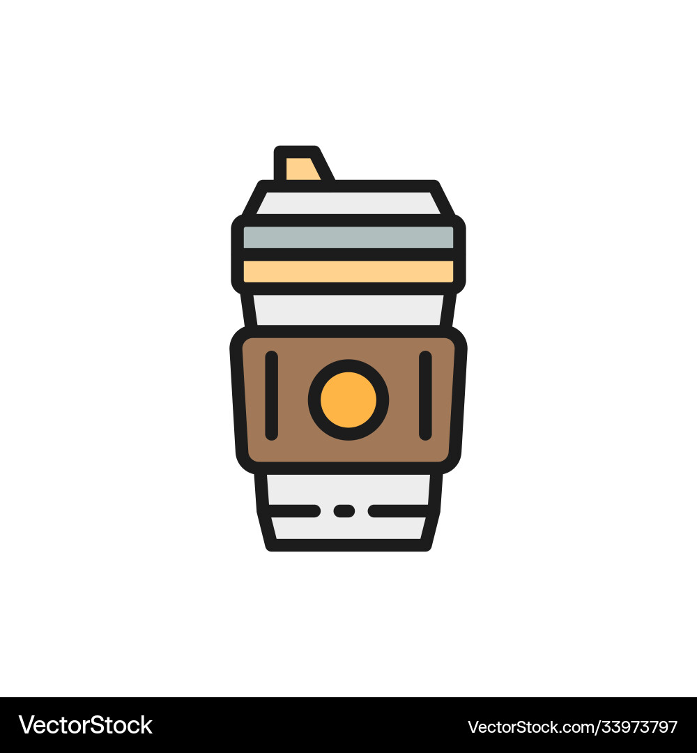 Disposable cup with hot drink coffee takeaway Vector Image