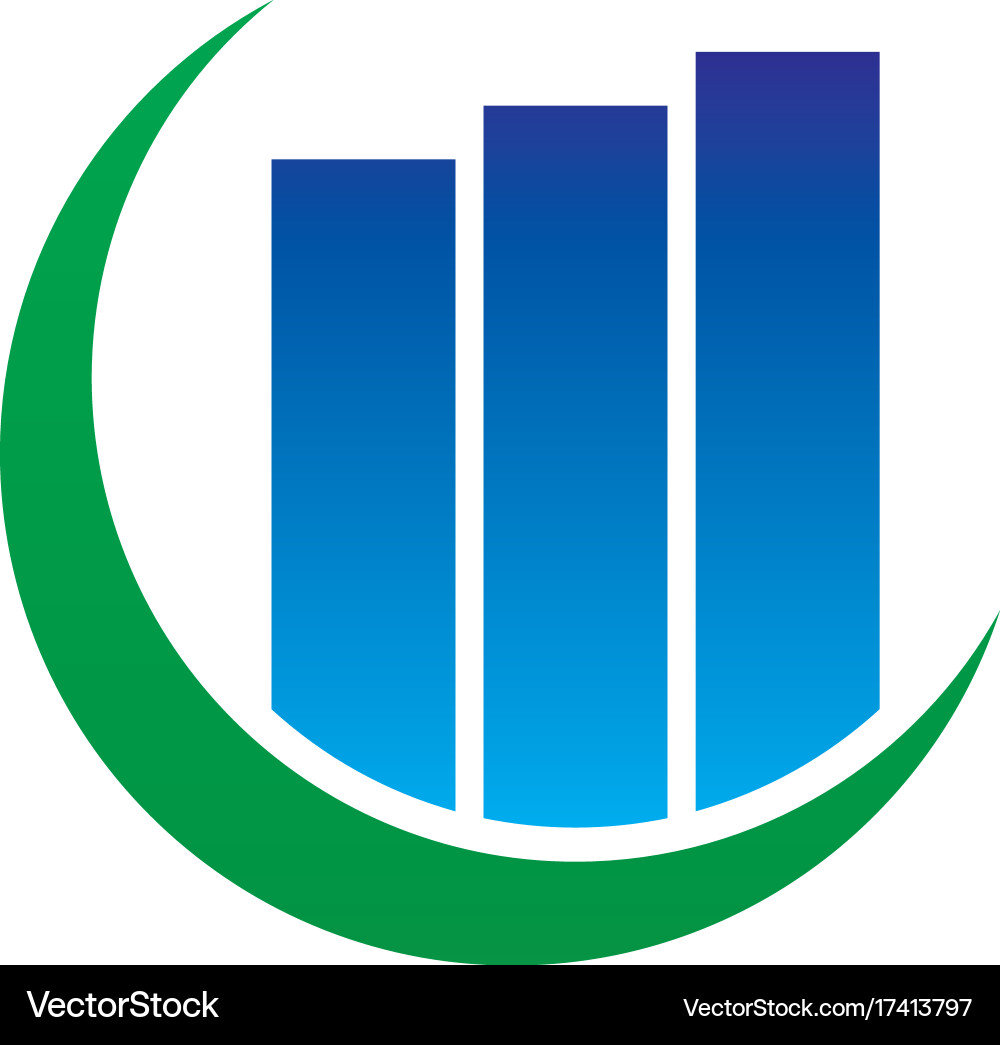 Graph business finance logo Royalty Free Vector Image