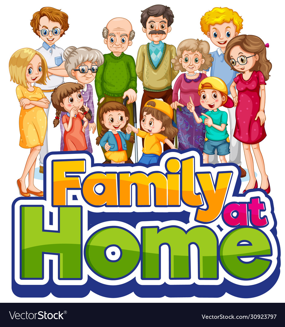 Group family member characters Royalty Free Vector Image