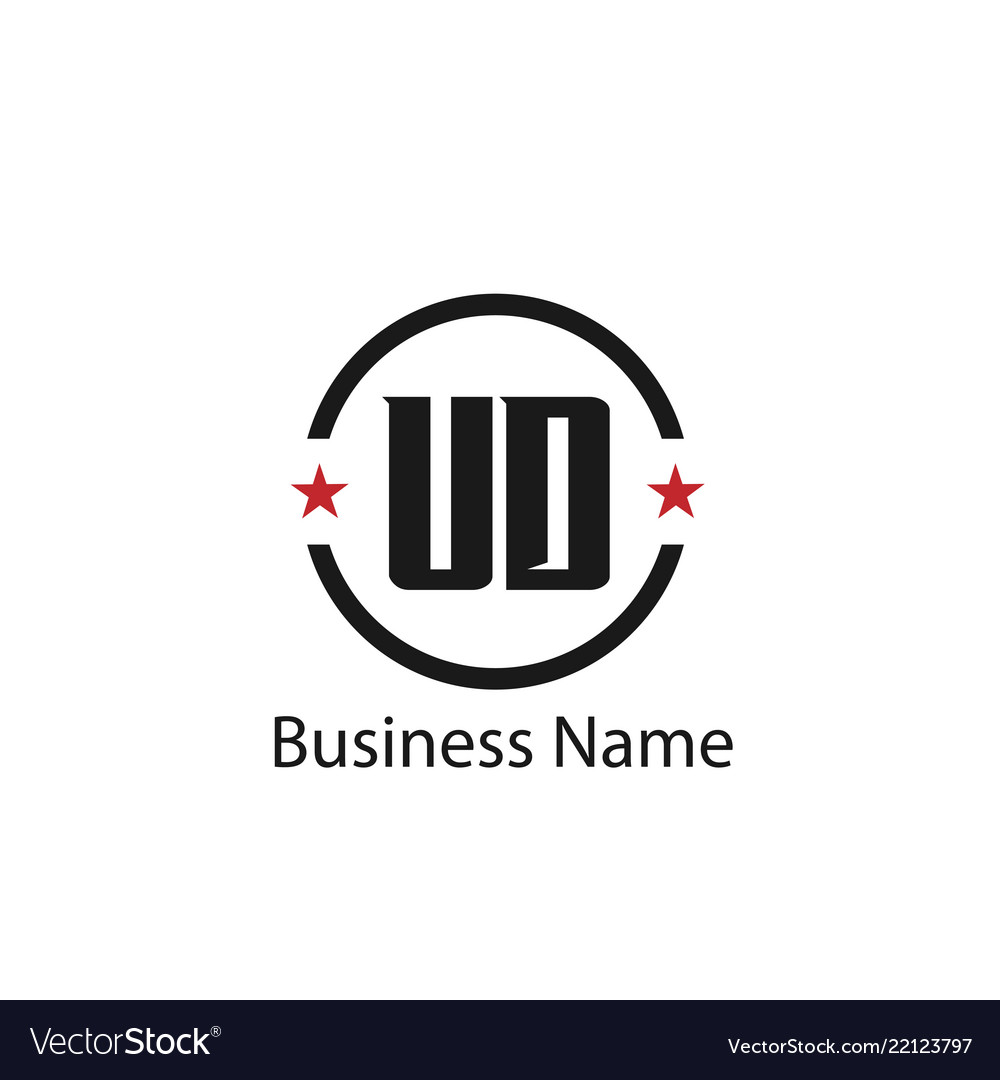 Initial letter ud logo template design Royalty Free Vector