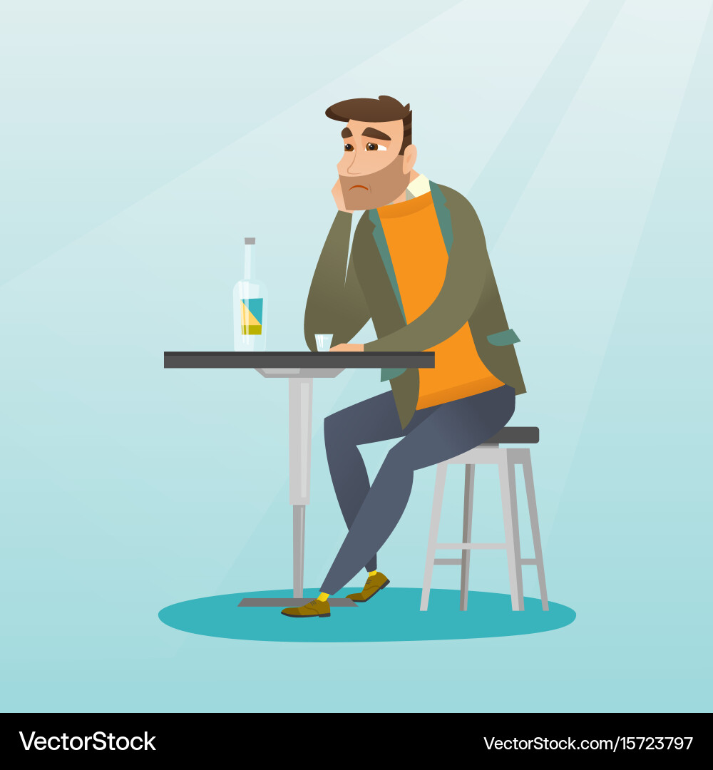 Man drinking a cocktail in the bar Royalty Free Vector Image