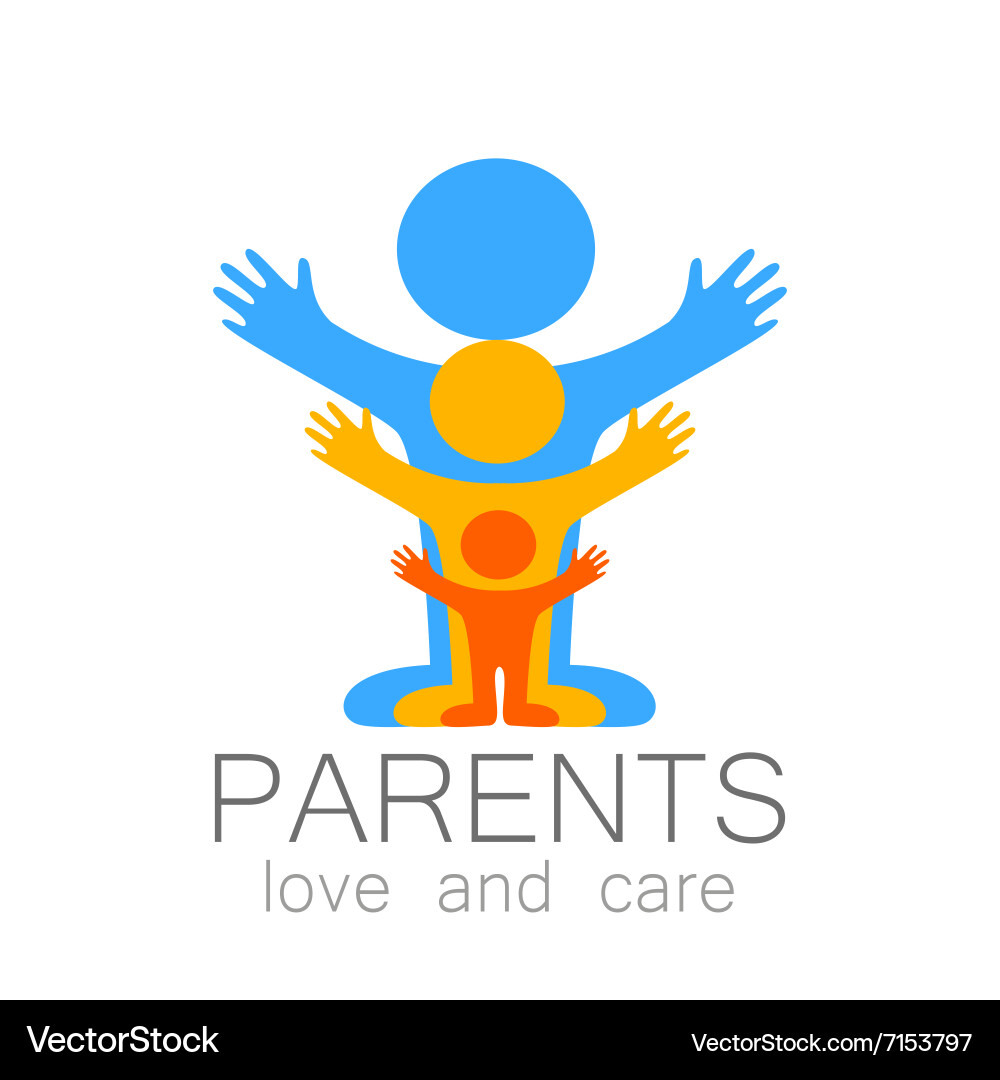 Parents love care logo Royalty Free Vector Image