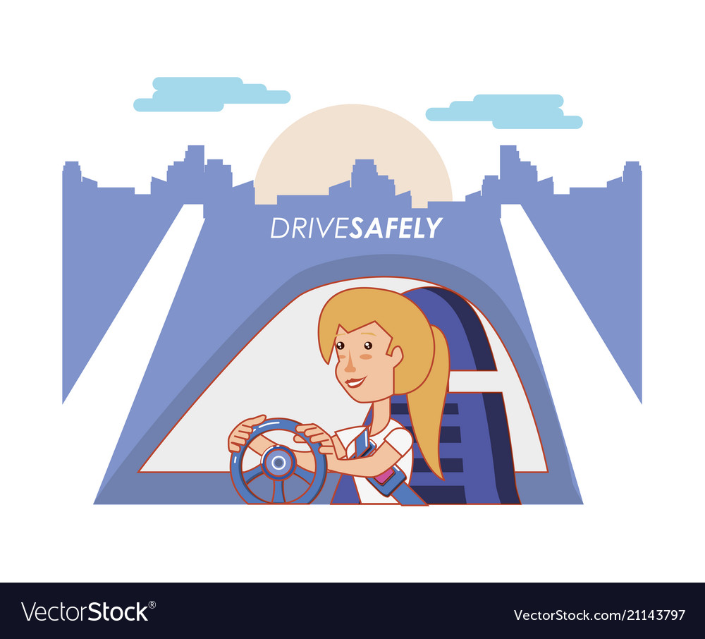 Person driving for driver safely campaign Vector Image