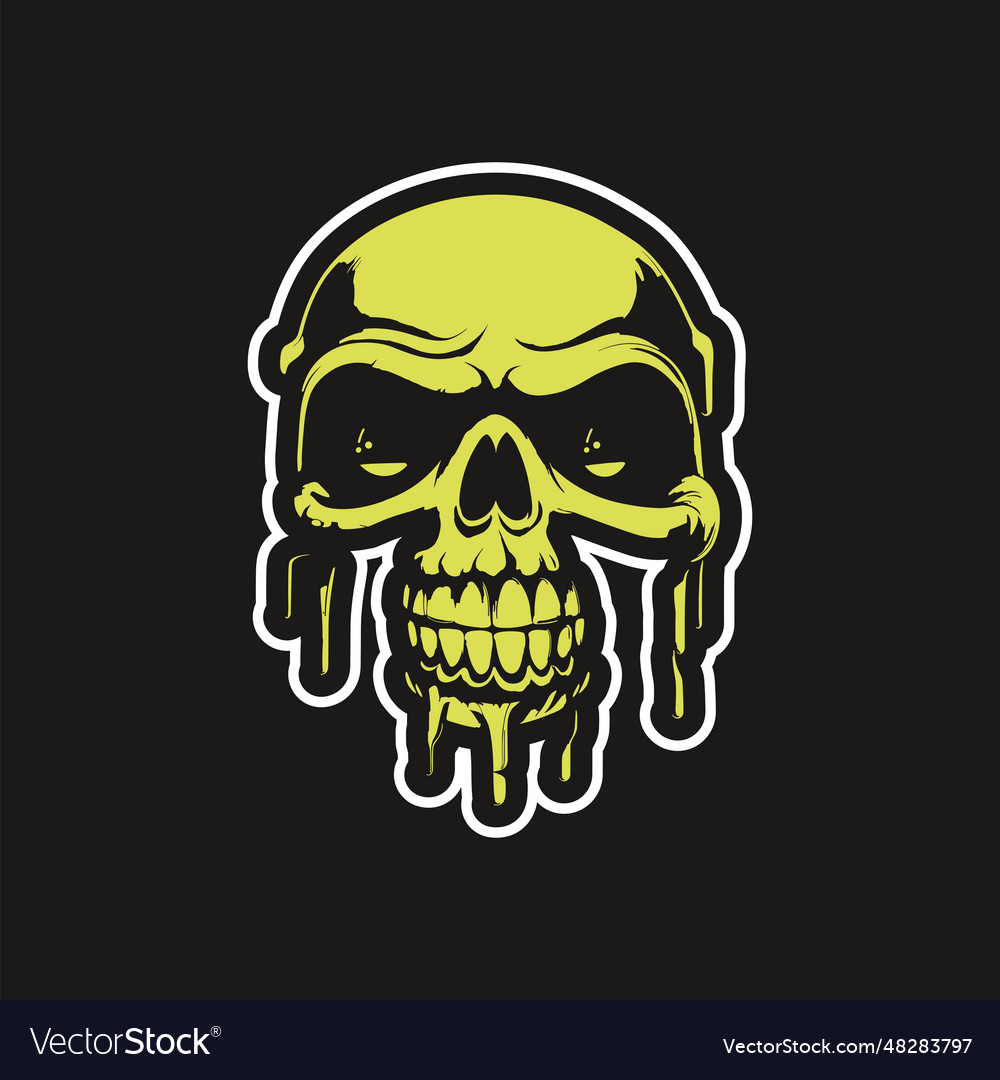 Scary skull for halloween design Royalty Free Vector Image