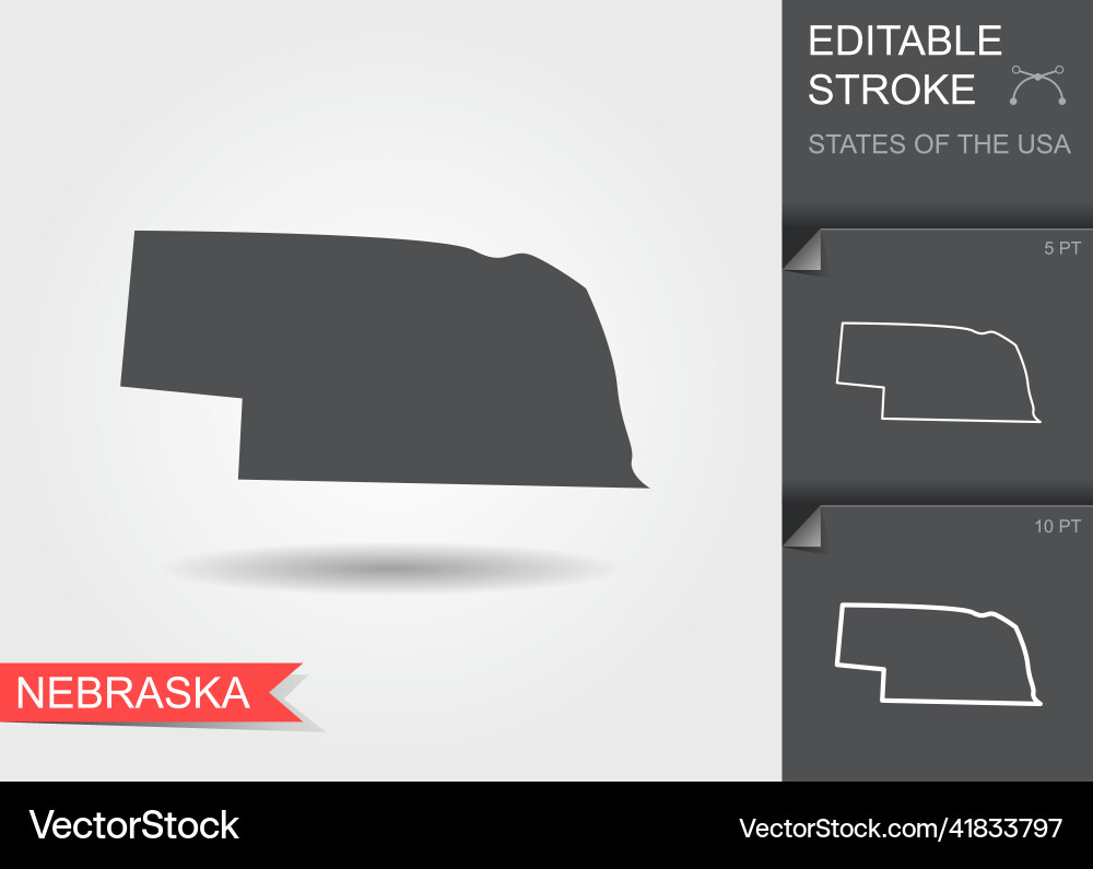 Stylized map of the us state nebraska Royalty Free Vector