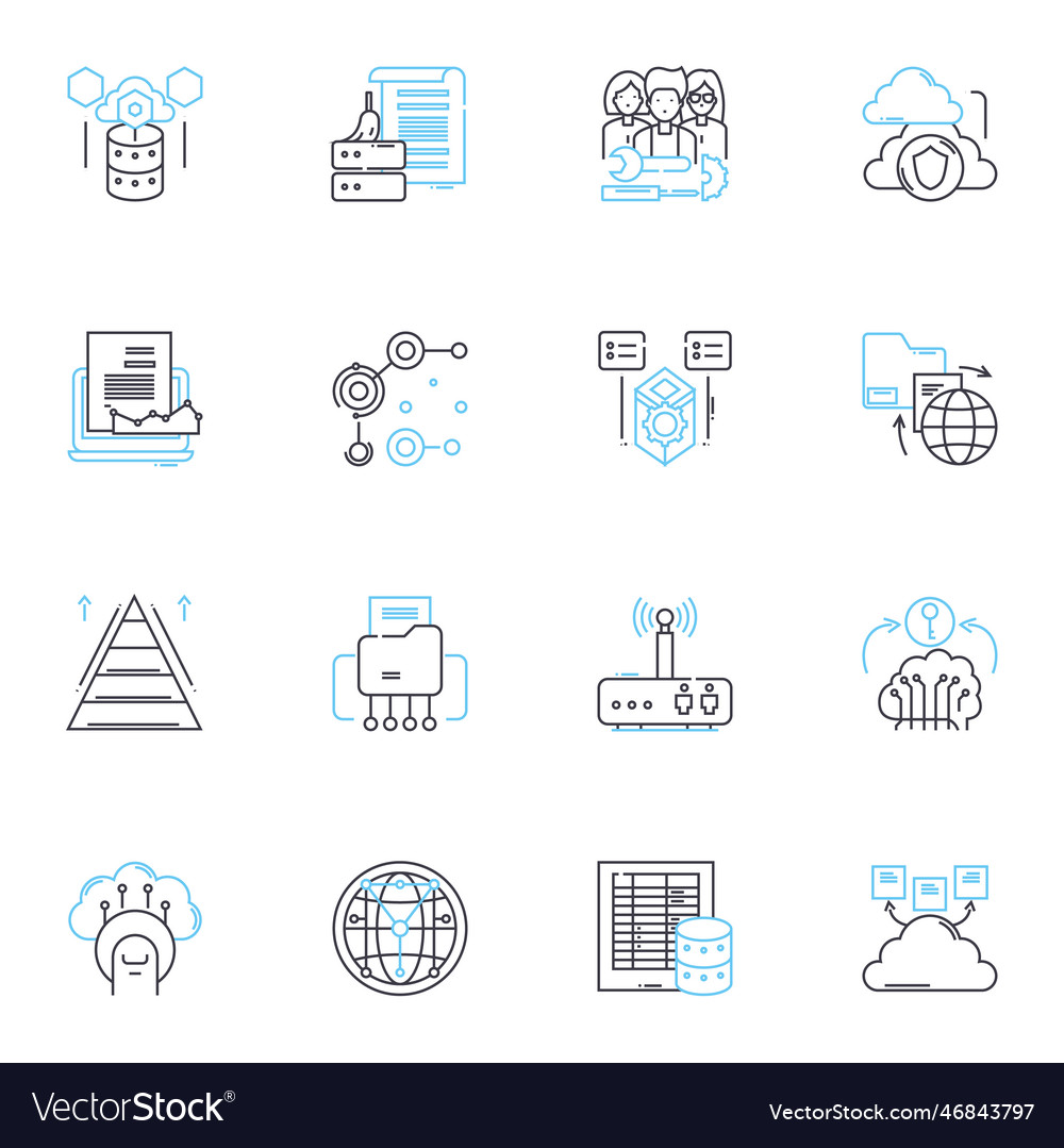 Wireless router linear icons set connectivity Vector Image Wireless router linear icons set connectivity Vector Image