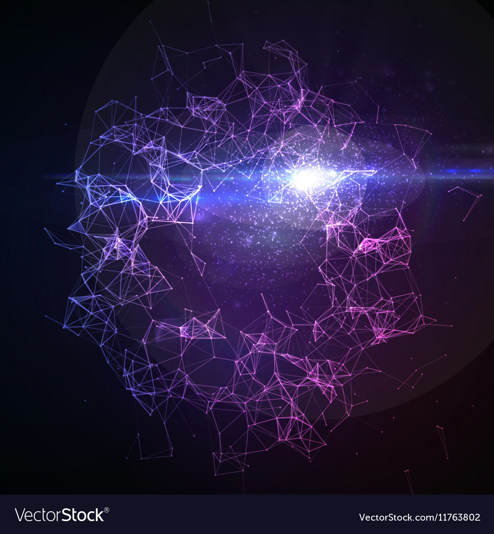 Abstract illuminated particles and lines Vector Image