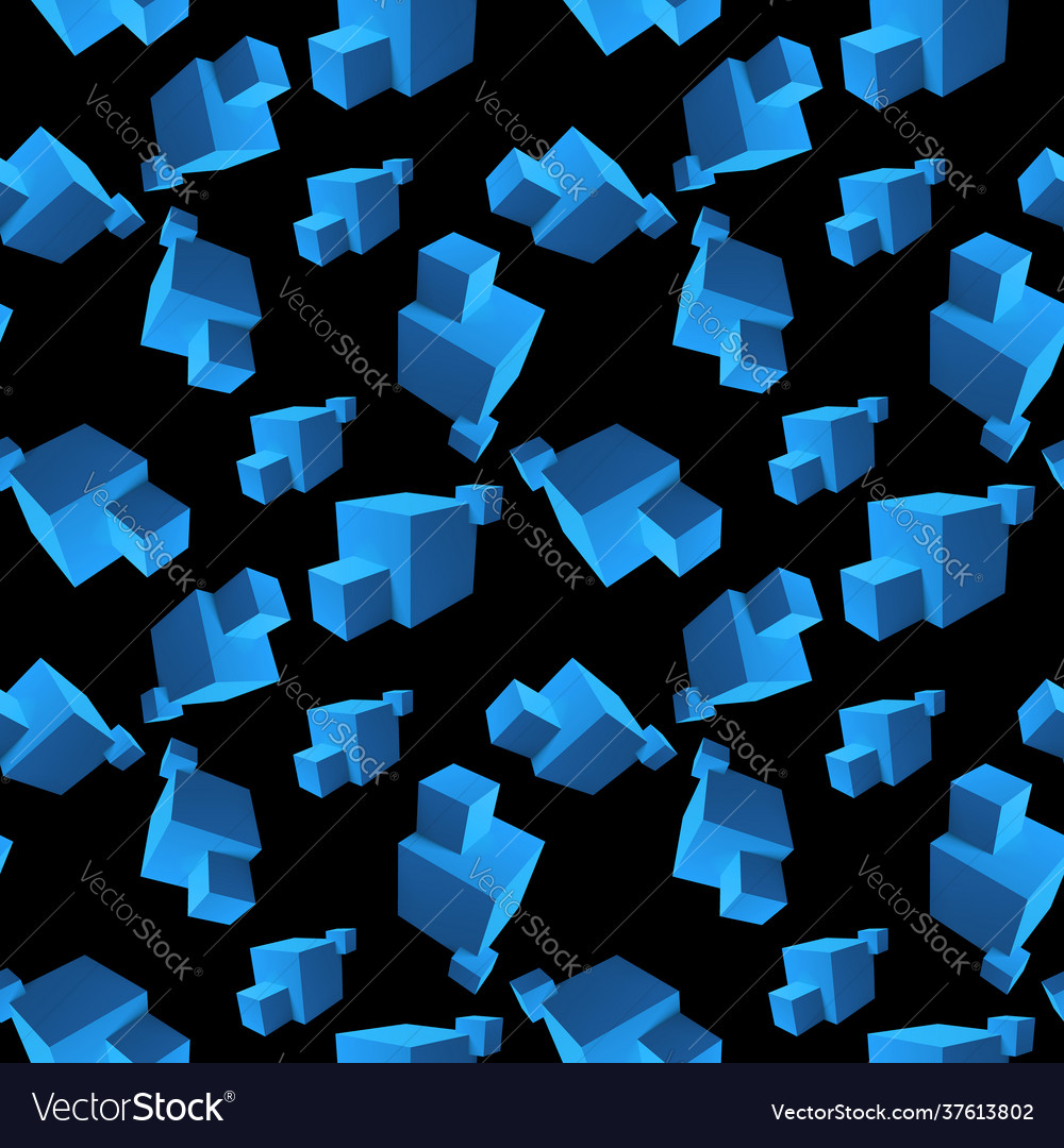 Abstract seamless pattern with overlapping blue Vector Image