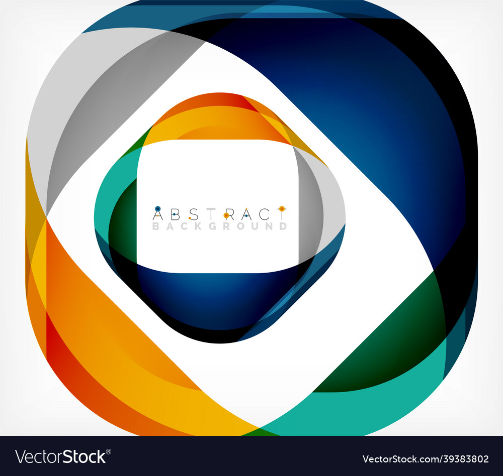 Abstract square shape with overlapping waves Vector Image