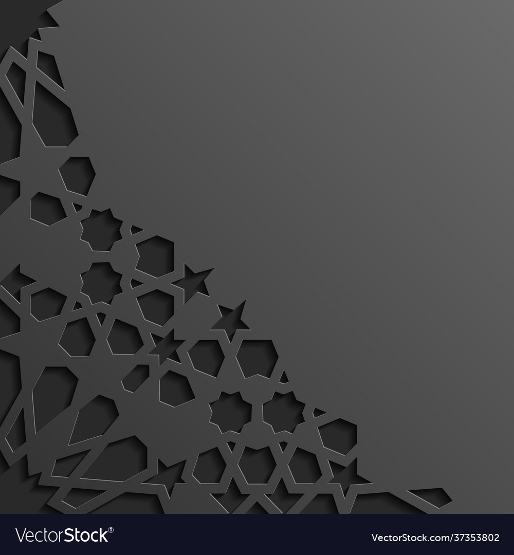 Black islamic pattern geometric background Vector Image