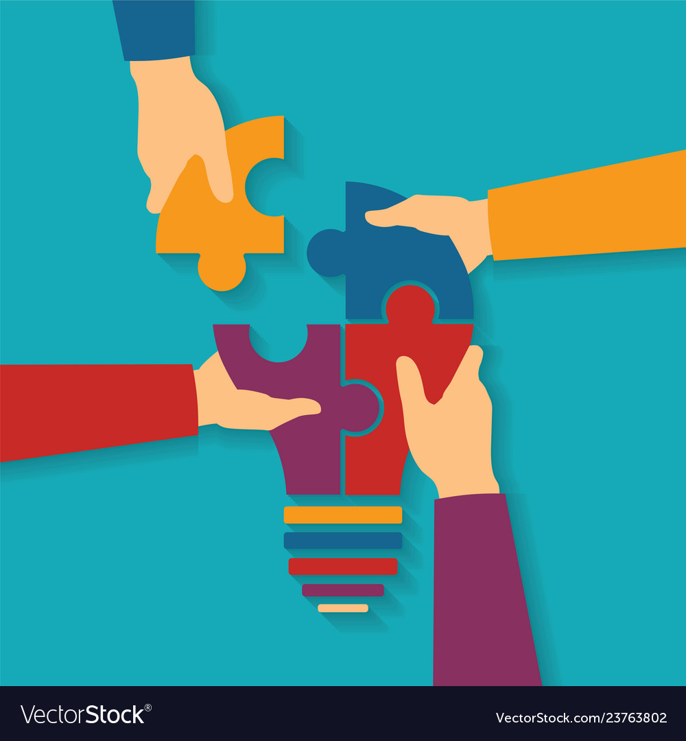 Concept of creative teamwork Royalty Free Vector Image
