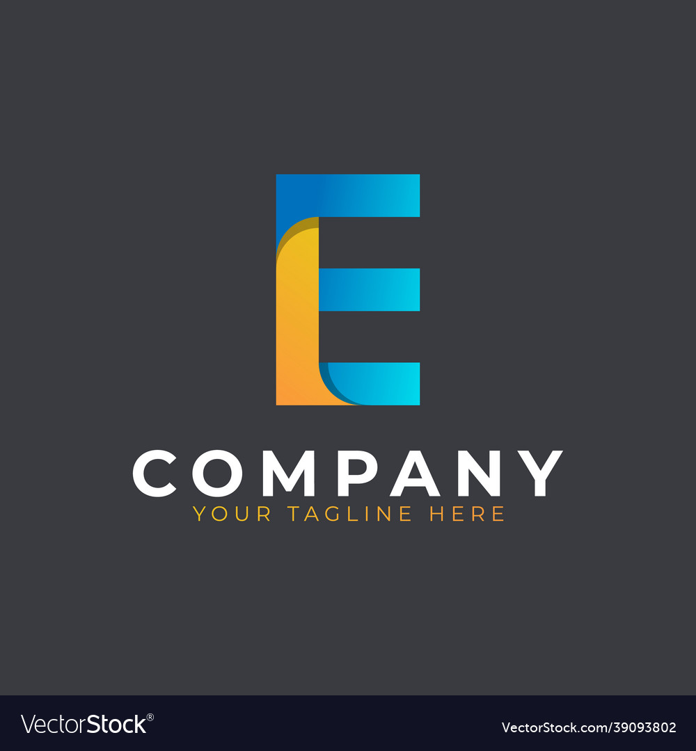 Creative initial letter e logo design yellow Vector Image