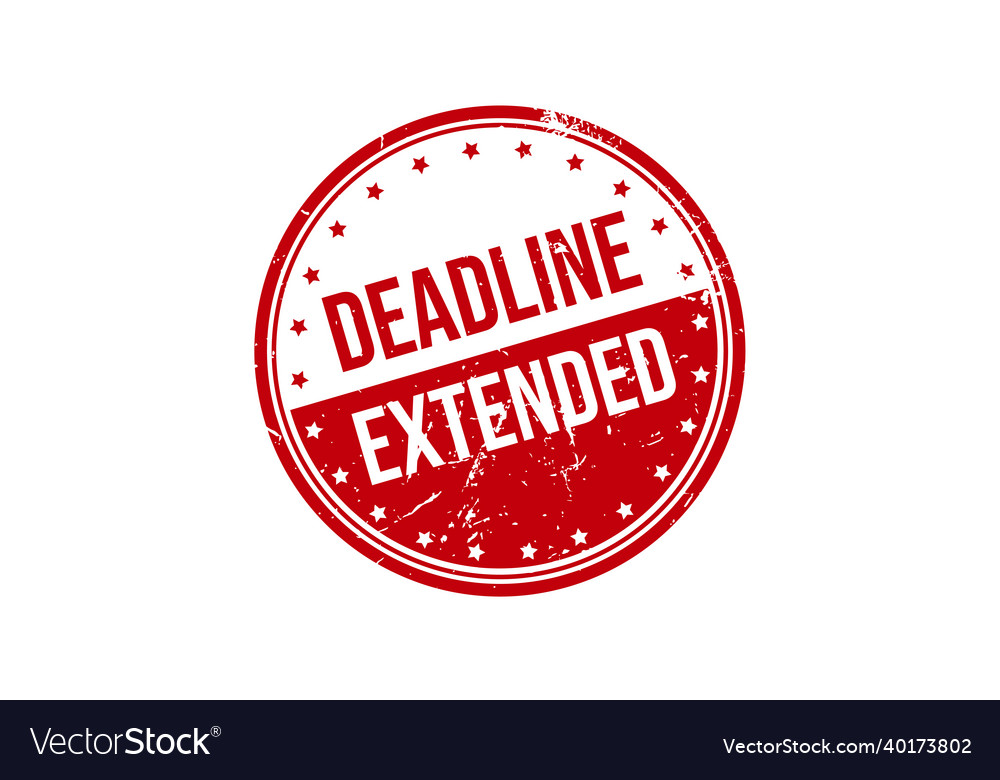 Deadline extended rubber stamp extended Royalty Free Vector