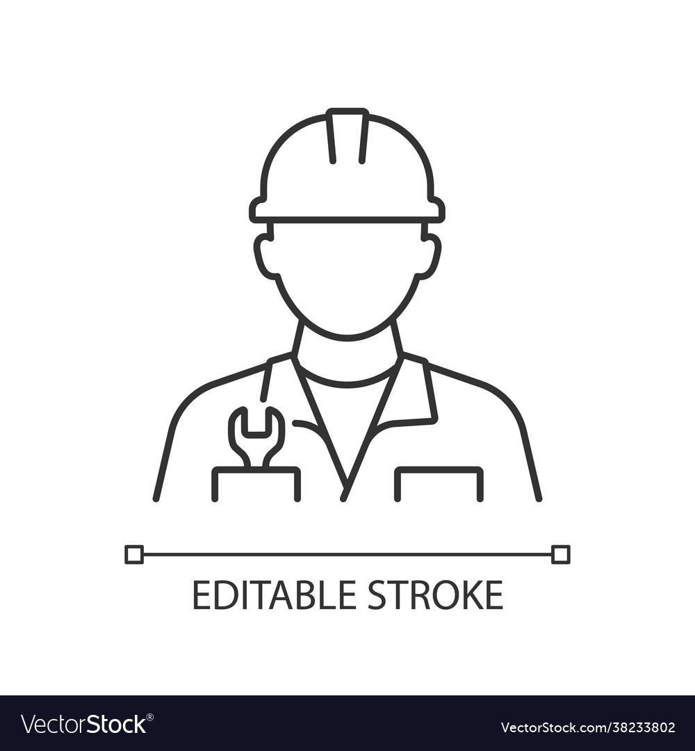 Engineer linear icon Royalty Free Vector Image