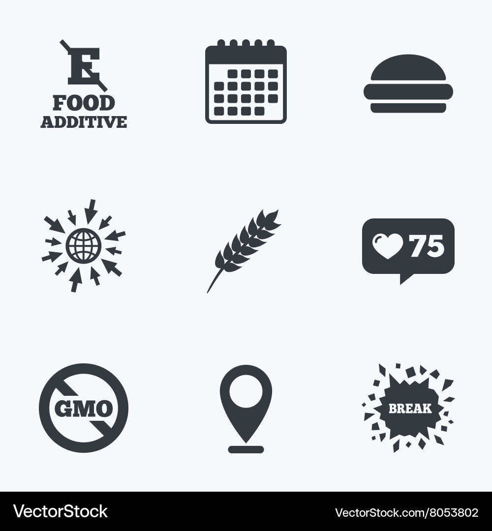 Food additive icon hamburger fast sign Royalty Free Vector