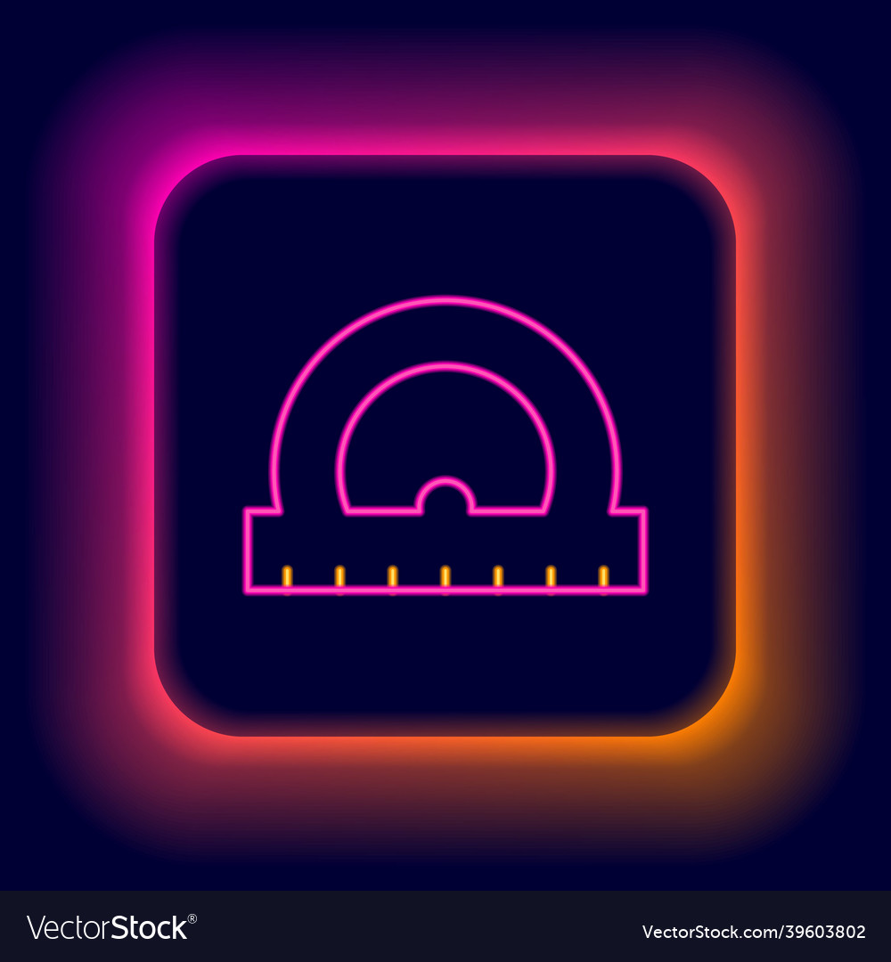 Glowing neon line protractor grid for measuring Vector Image Glowing neon line protractor grid for measuring Vector Image