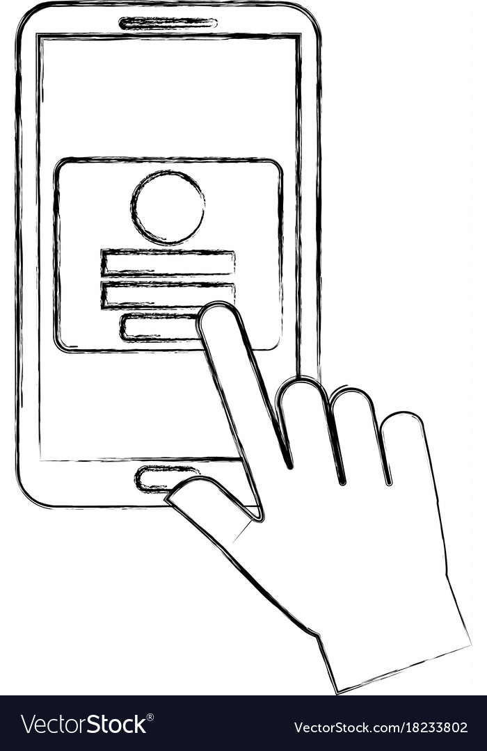 Hand touch mobile phone webpage login security Vector Image Hand touch mobile phone webpage login security Vector Image