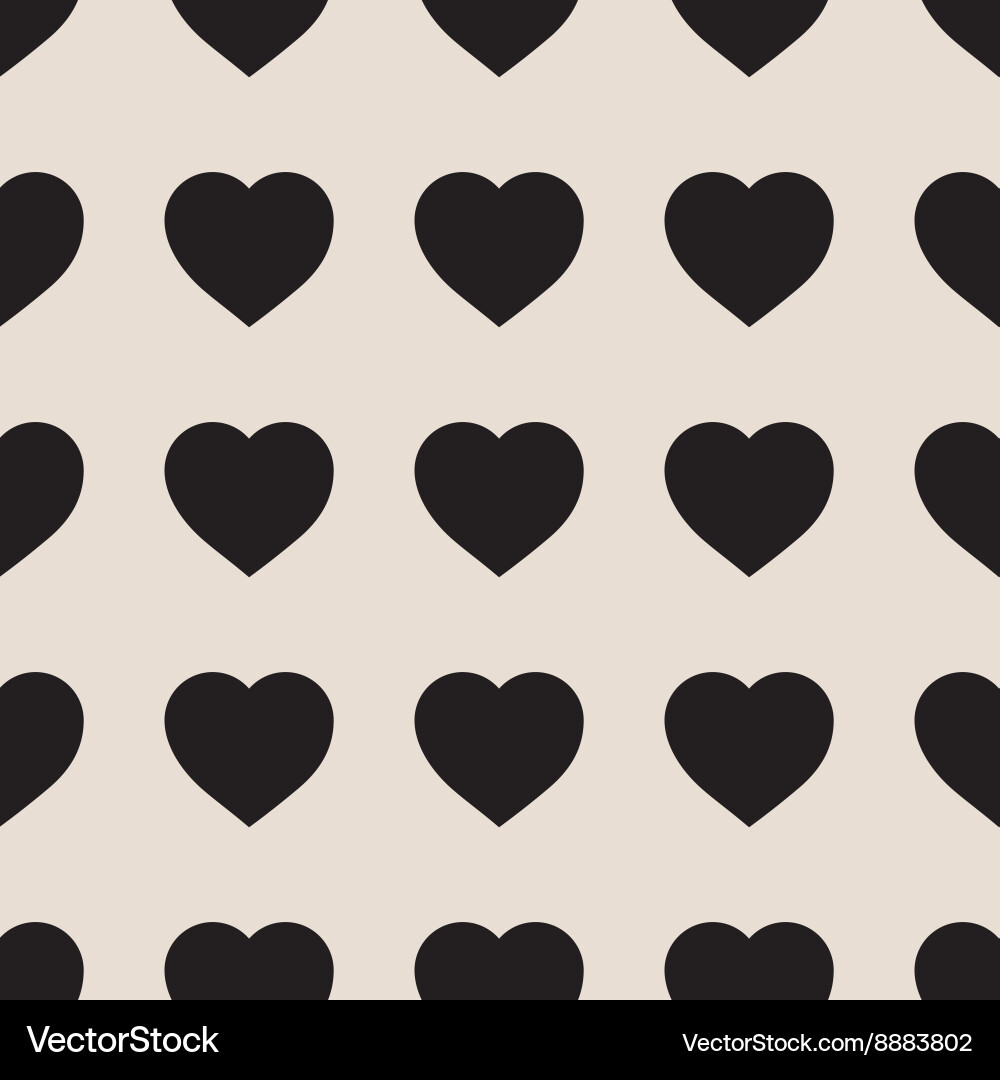 Monochrome seamless pattern with hearts Royalty Free Vector