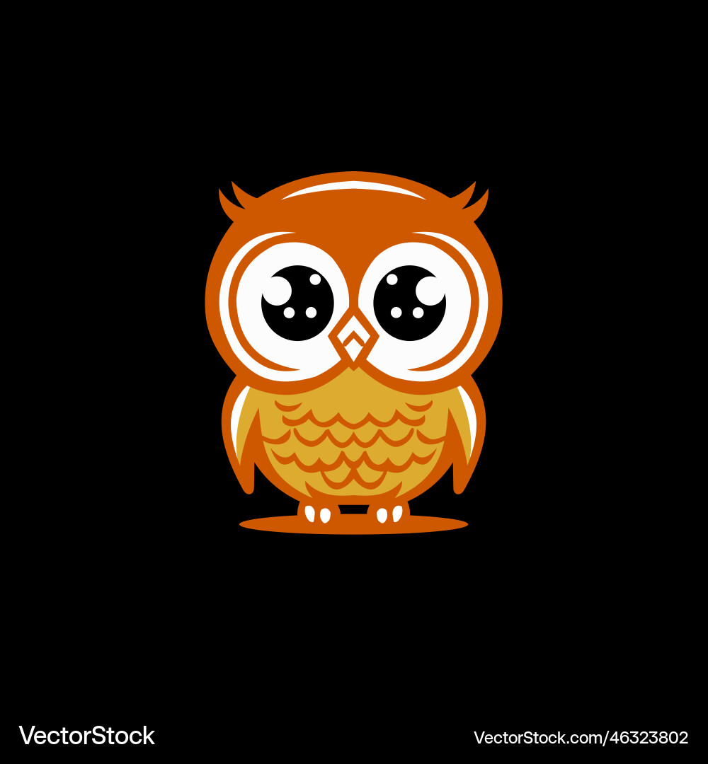 Owl cute bird animal abstract design Royalty Free Vector