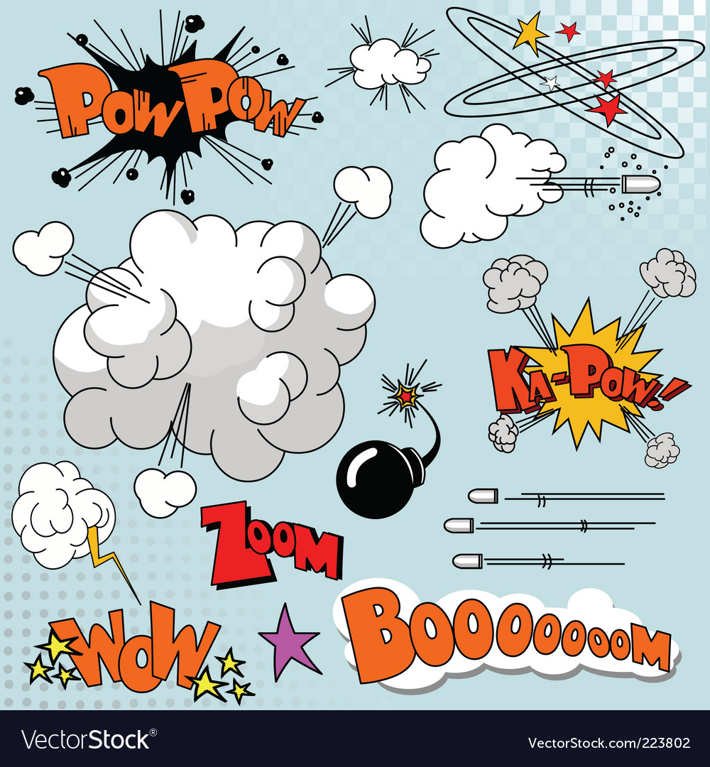 Set of comic elements Royalty Free Vector Image