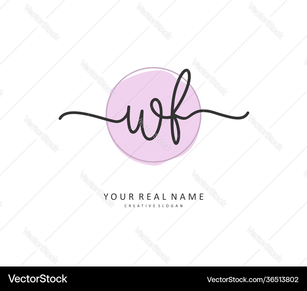 Wf initial letter handwriting and signature logo Vector Image