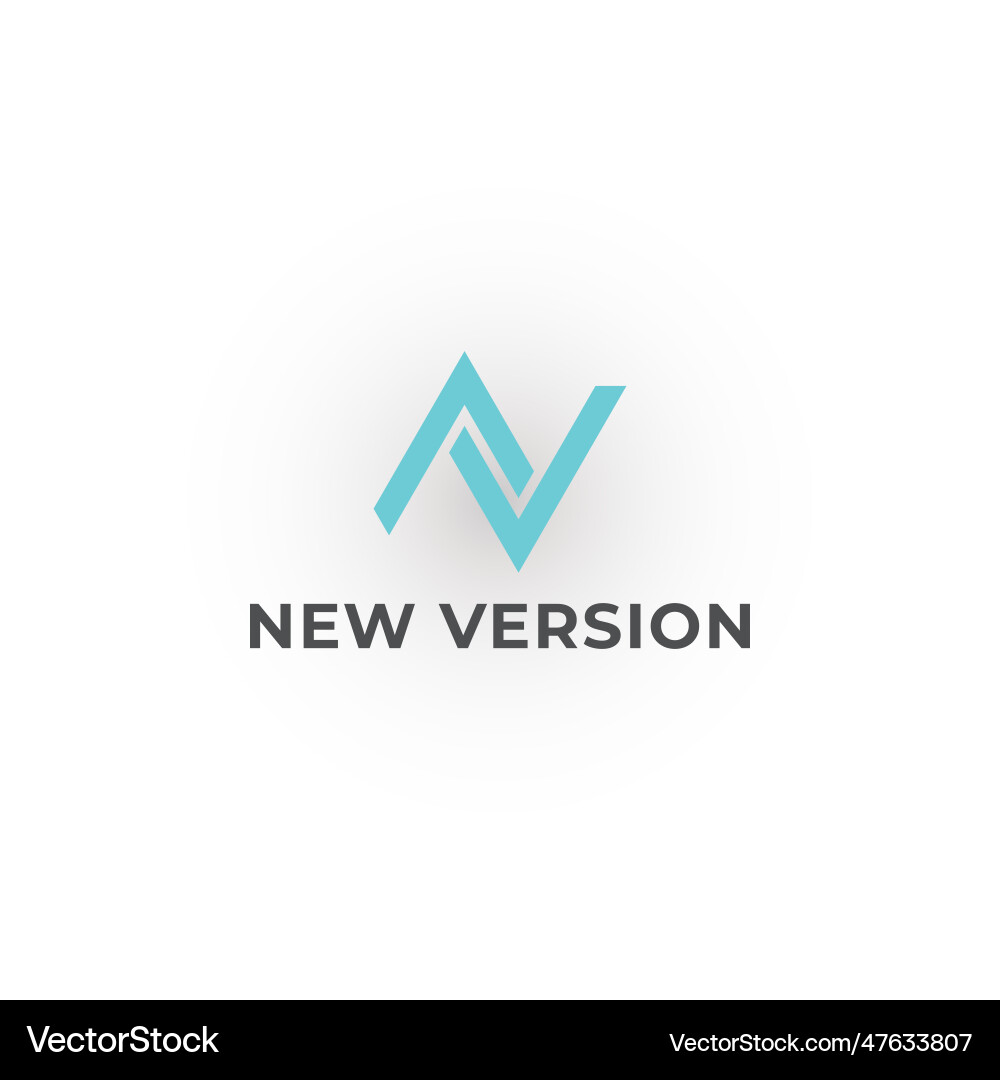 Abstract initial letter nv or vn logo in blue Vector Image