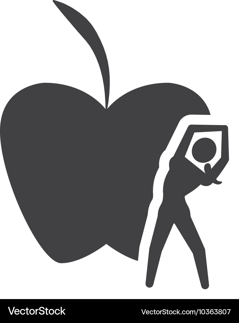 Apple stretching healthy lifestyle design Vector Image