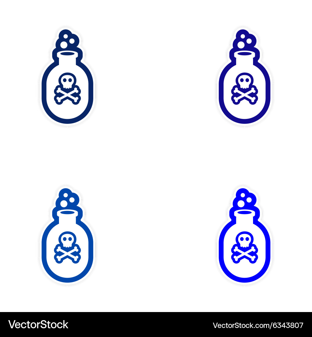 Assembly realistic sticker design on paper poison Vector Image
