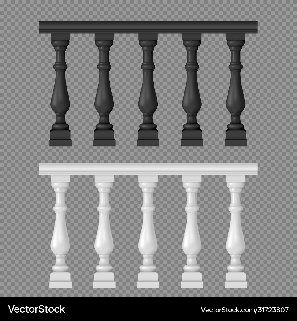 Banister or fencing sections set Royalty Free Vector Image
