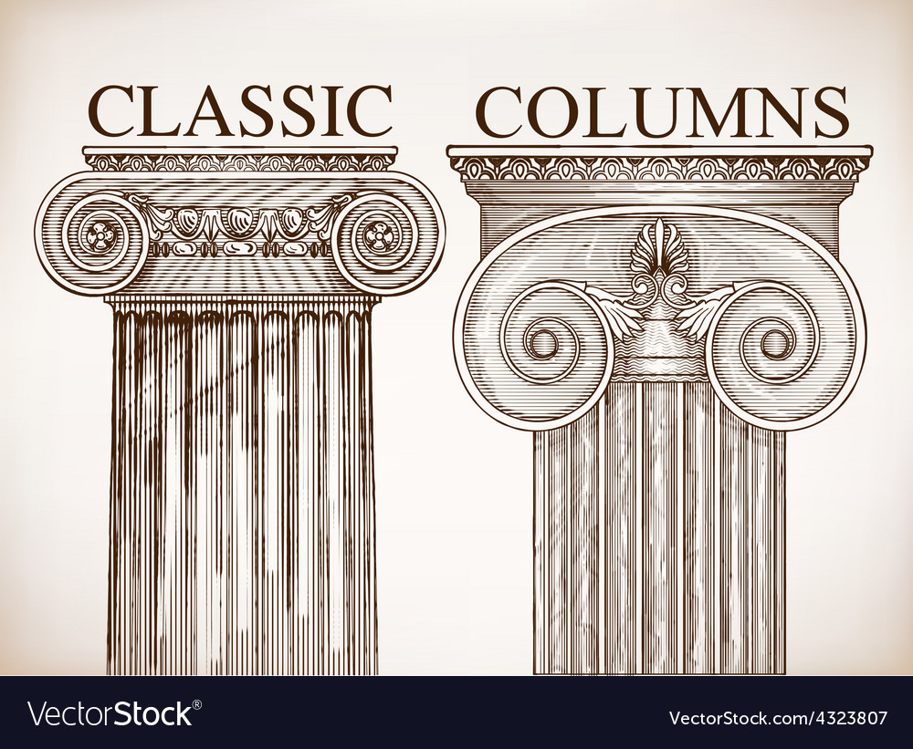 Classical column background set Royalty Free Vector Image