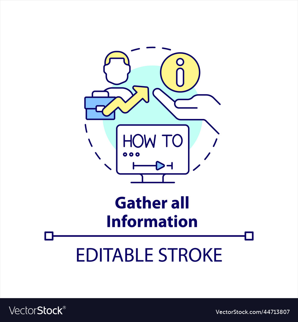 Gather all information concept icon Royalty Free Vector Gather all information concept icon Royalty Free Vector
