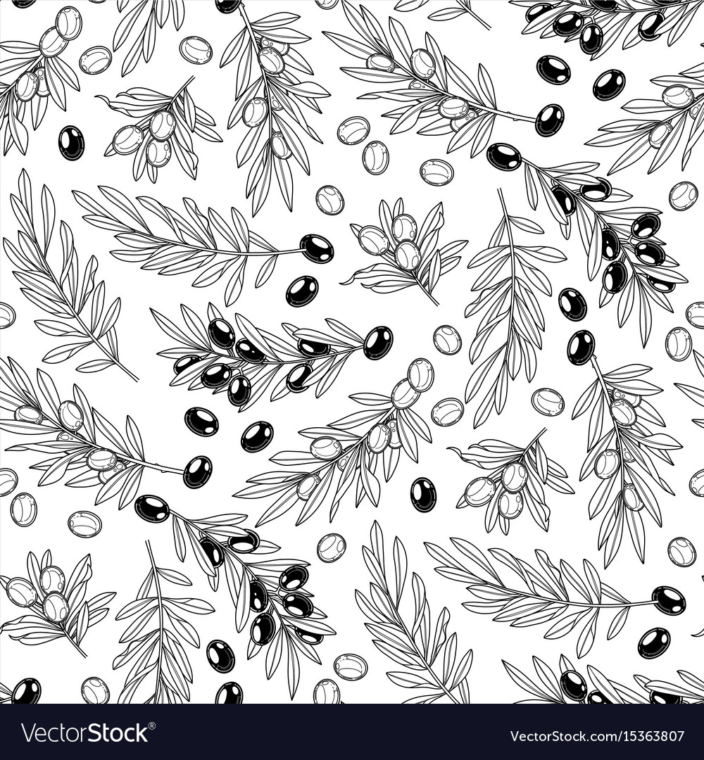 Graphic olive pattern Royalty Free Vector Image