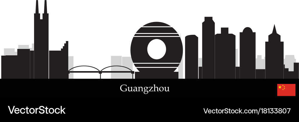 Guangzhou city skyline Royalty Free Vector Image