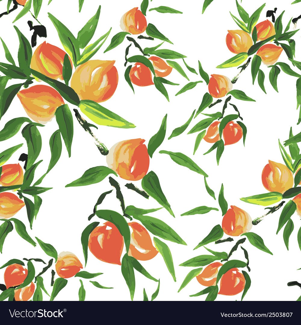 Peach seamless pattern Royalty Free Vector Image