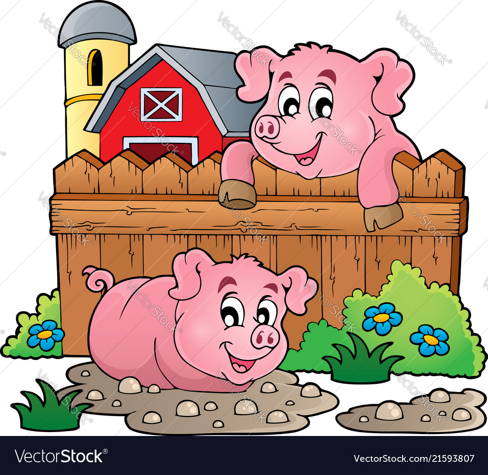 Pig theme image 4 Royalty Free Vector Image - VectorStock