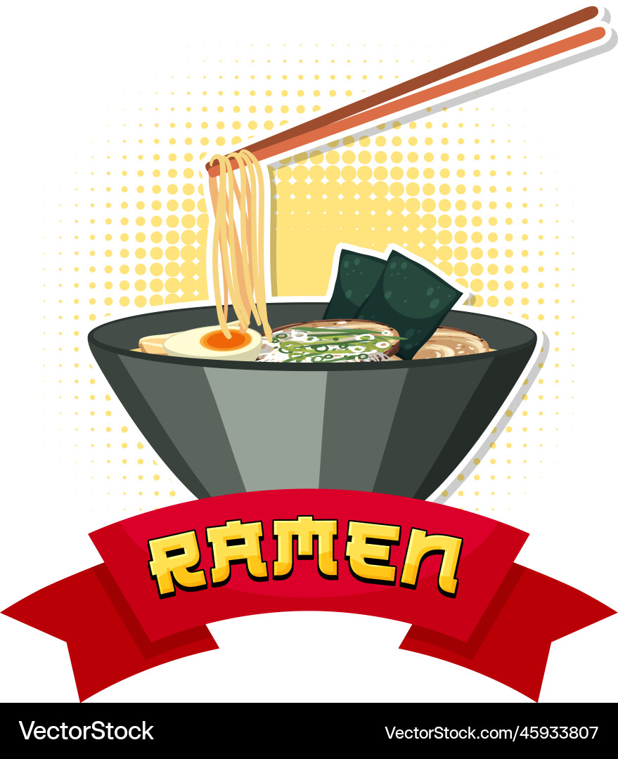 Ramen japanese element nation tradition symbol Vector Image