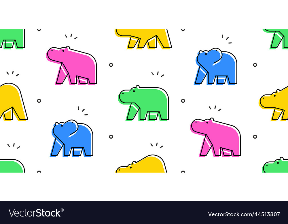 Seamless Pattern With Hippos Royalty Free Vector Image