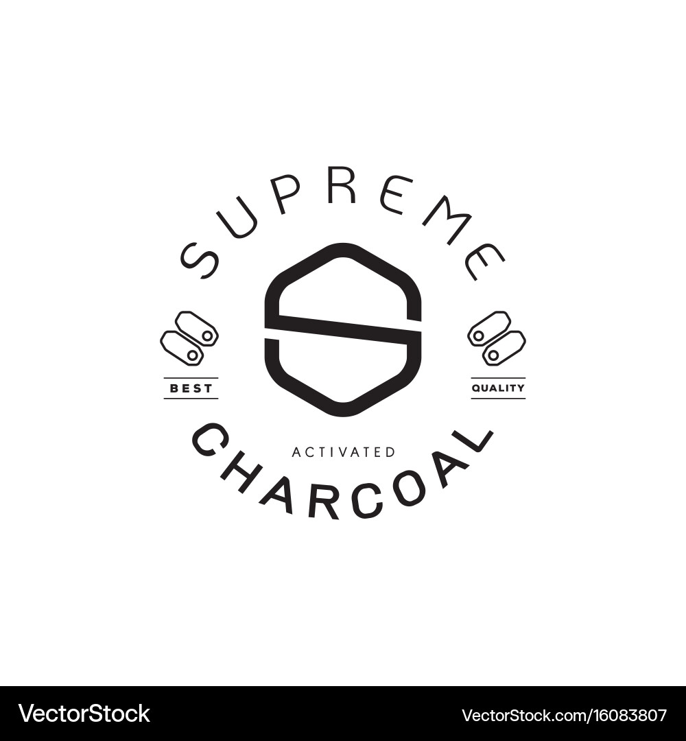 Supreme charcoal guarantee logo with icon Vector Image
