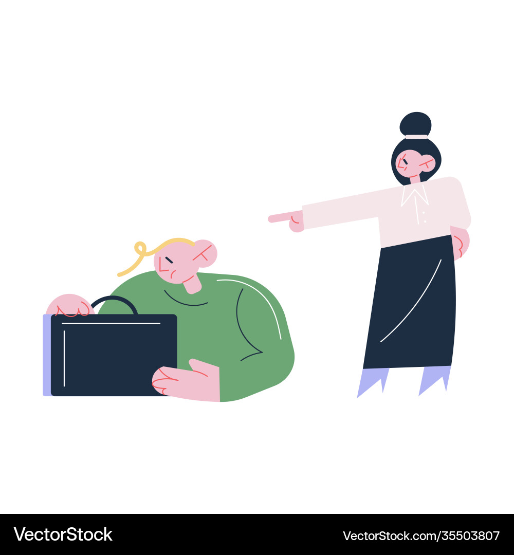 Unhappy young man worker collecting things Vector Image