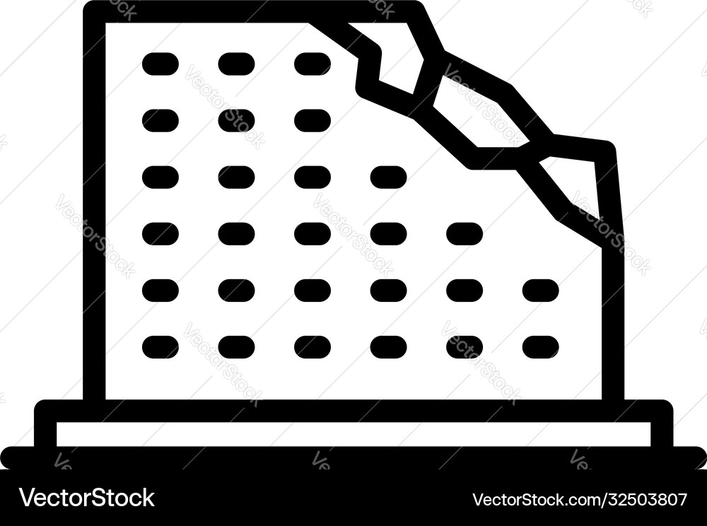 War destruction building icon outline style Vector Image