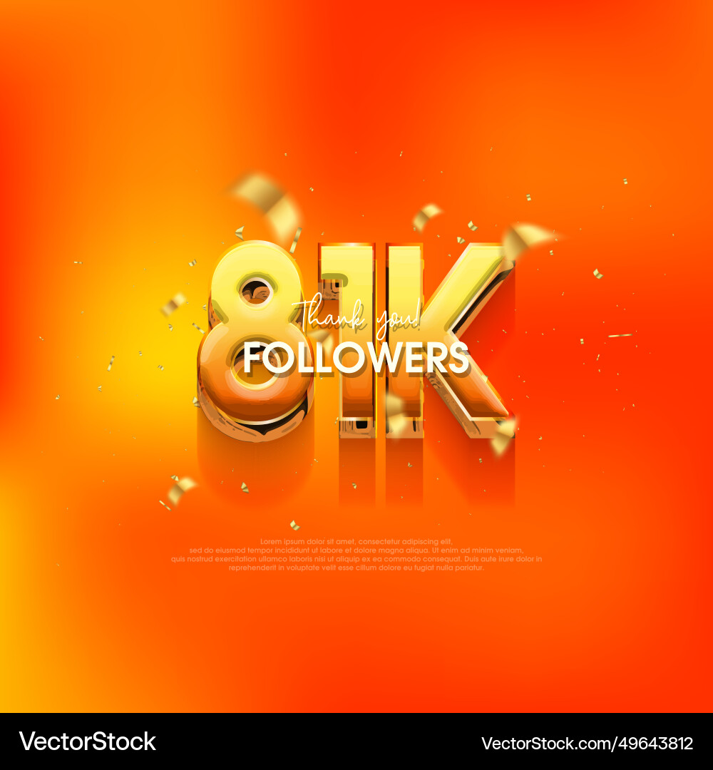 81k followers speech background with a bright Vector Image