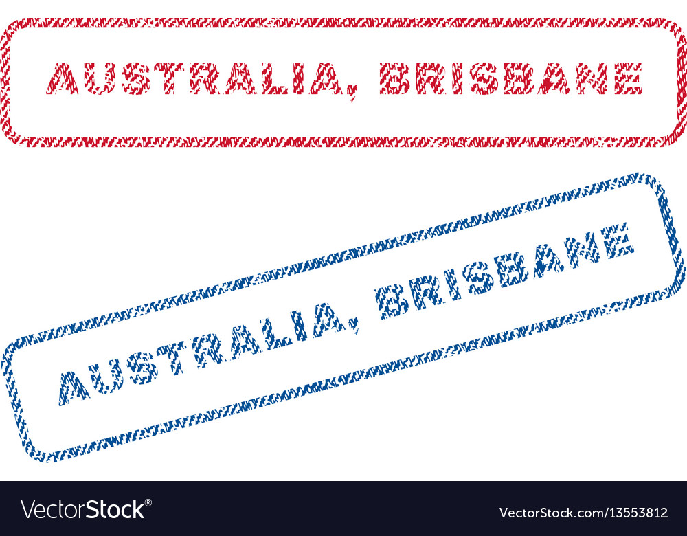 Australia brisbane textile stamps Royalty Free Vector Image