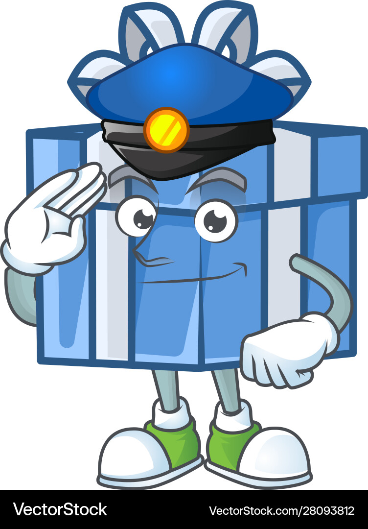 Blue gift box cartoon character dressed as a Vector Image