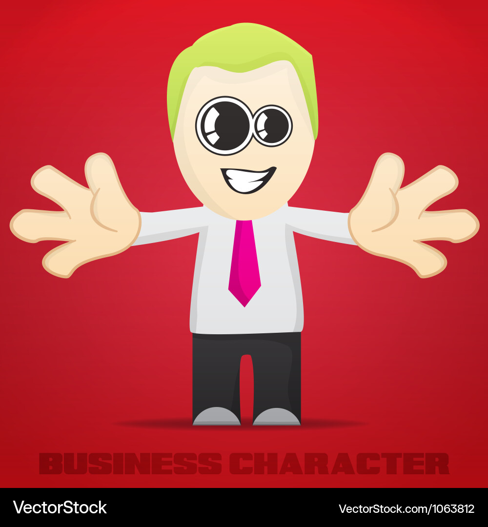 Cartoon business character Royalty Free Vector Image