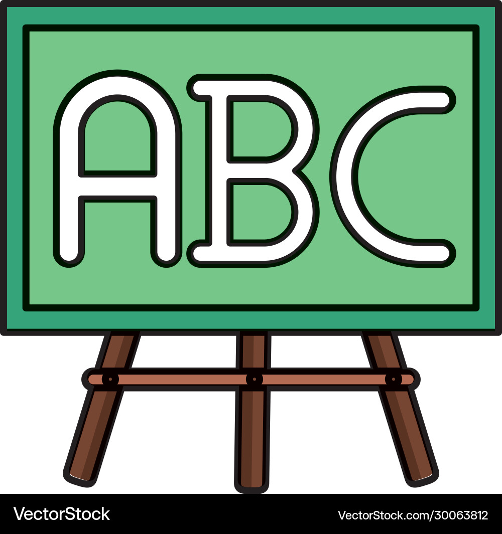 Chalkboard with alphabet flat style Royalty Free Vector