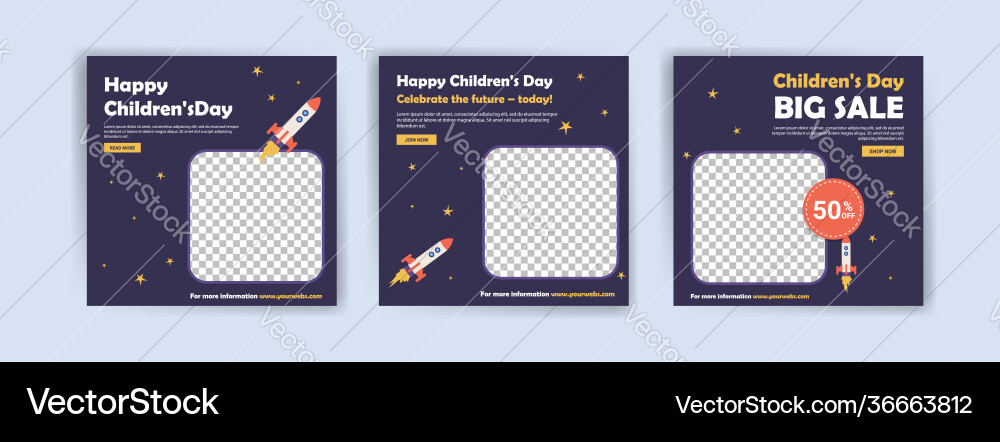 Children day day banner template Royalty Free Vector Image