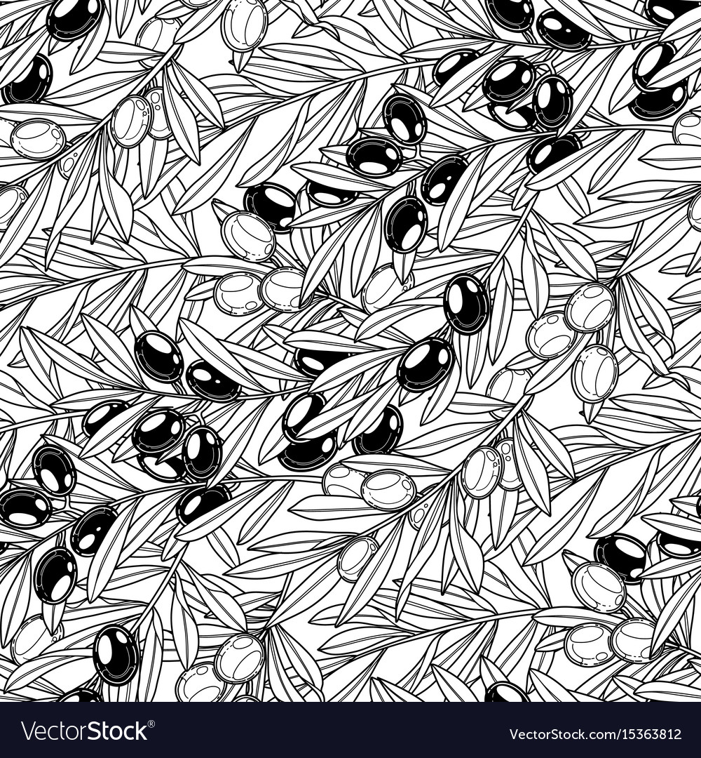 Graphic olive pattern Royalty Free Vector Image