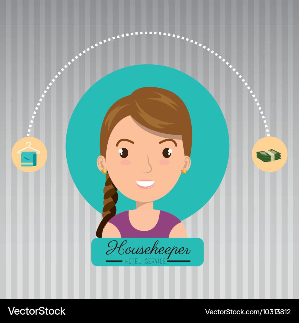 Housekeeper woman service icon Royalty Free Vector Image
