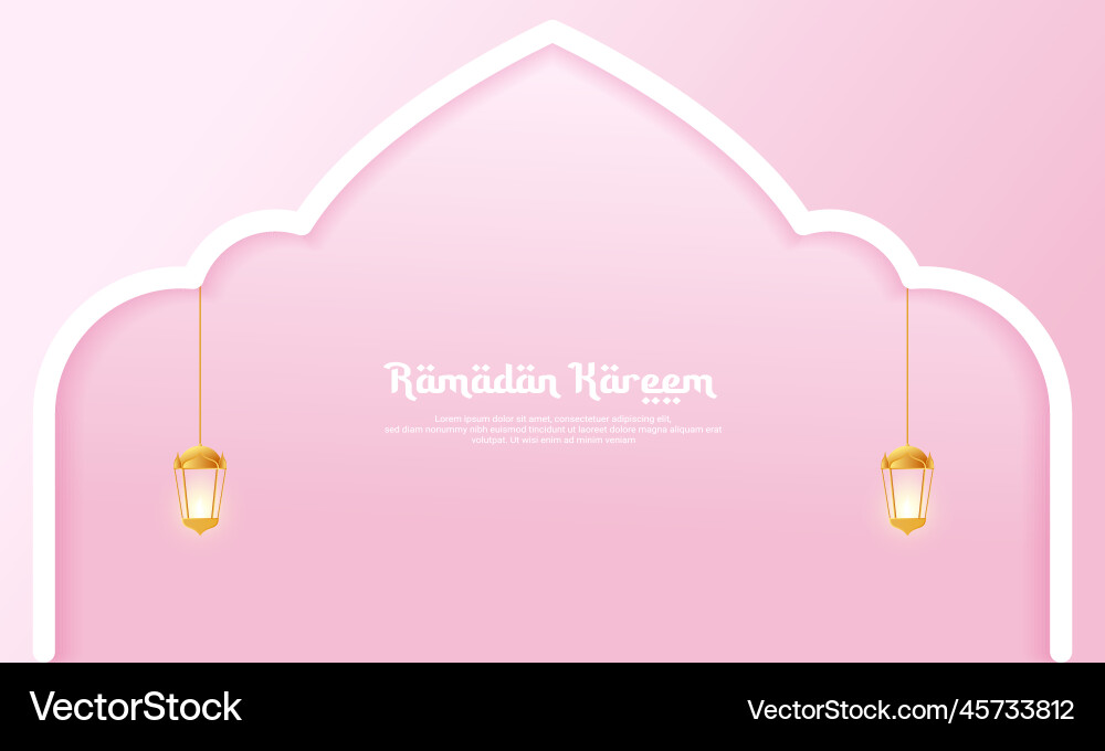 Islamic themed background in white and pink Vector Image