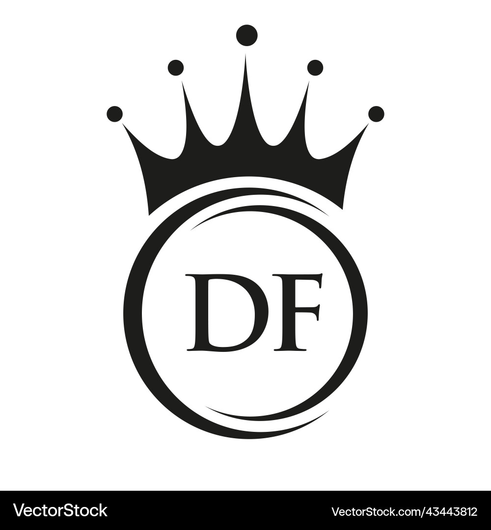 Letter df crown logo royal for spa Royalty Free Vector Image
